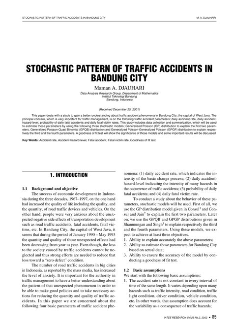 Pdf Stochastic Modelling For Fatality In Traffic Accidents By Using Generalized Poisson Quasi