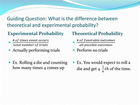 PPT 11 2 Theoretical And Experimental Probability PowerPoint