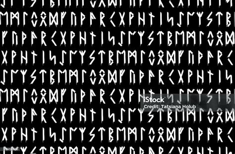 Ethnic Norwegian Icelandic Seamless Pattern Runic Talismans Of The