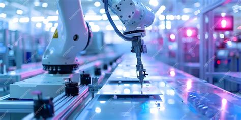 Premium Photo Detailed Shot Of Robotic Arm In Semiconductor Facility