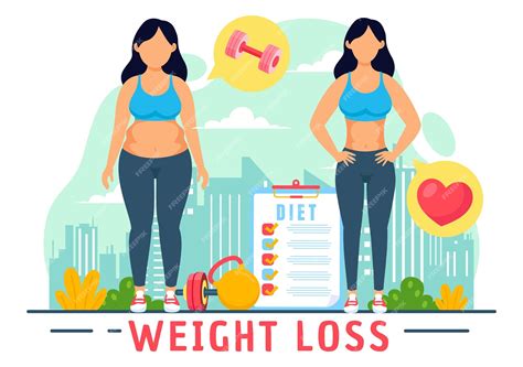 Premium Vector Weight Loss Vector Illustration Of Woman Body