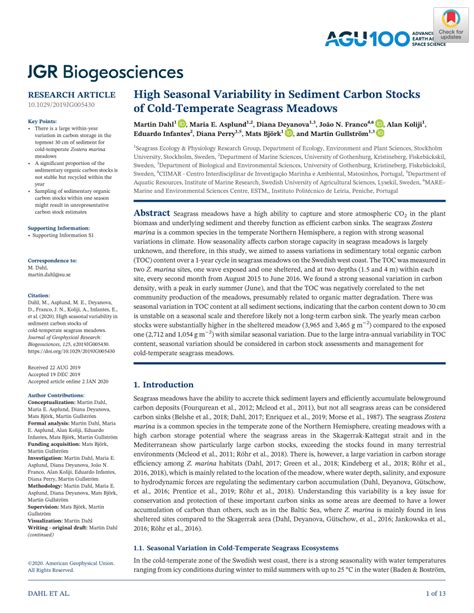 Pdf High Seasonal Variability In Sediment Carbon Stocks Of Cold