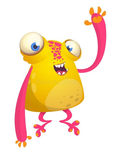 Cartoon Furry Monster Halloween Vector Illustration Stock Vector