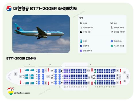 ️대한항공 B777 200er 💺좌석 배치도 Class And 기종 정보