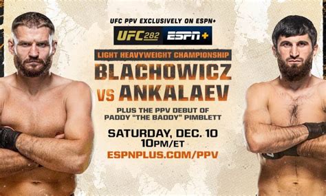 UFC Blachowicz Vs Ankalaev Saturday Dec Exclusively On ESPN PPV At P M ET