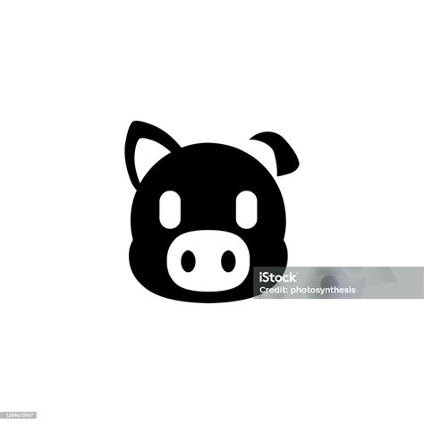 돼지 얼굴 벡터 아이콘입니다 고립 된 돼지 돼지 돼지 뿌리 소그 멧돼지 플랫 이모티콘 이모티콘 기호 벡터 Sow Bear에