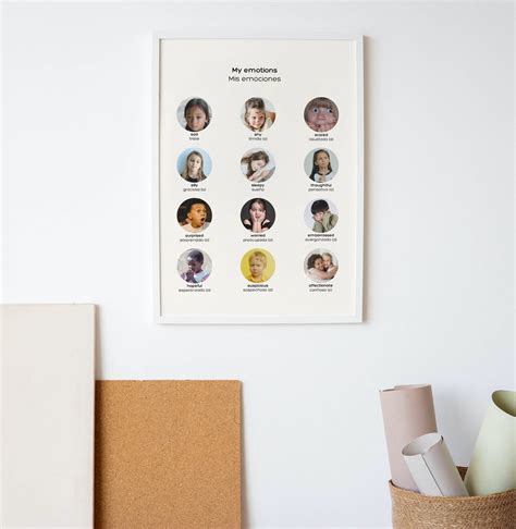 English Spanish Feelings Poster Montessori Homeschool Decor Feelings