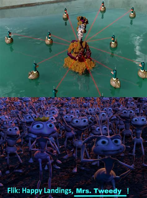 Flik Says Happy Landings To Mrs Tweedy By Aaronhardy523 On Deviantart