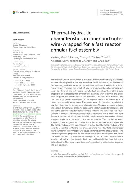 Pdf Thermal Hydraulic Characteristics In Inner And Outer Wire Wrapped For A Fast Reactor