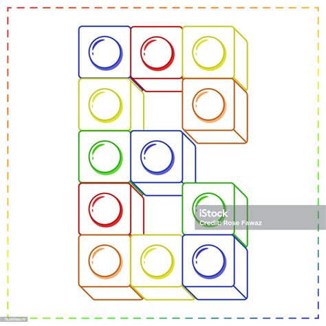 Alphabet English Letters Blocks In Coloring Stroke Modern Style Drawing