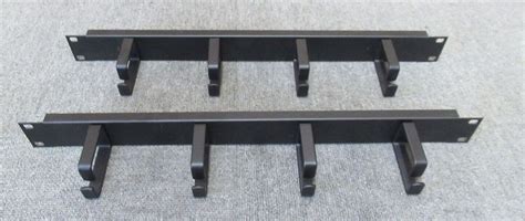 2 X New Black Metal Data Rack Cabinet Cable Tidy Bar 19 1u Black 4