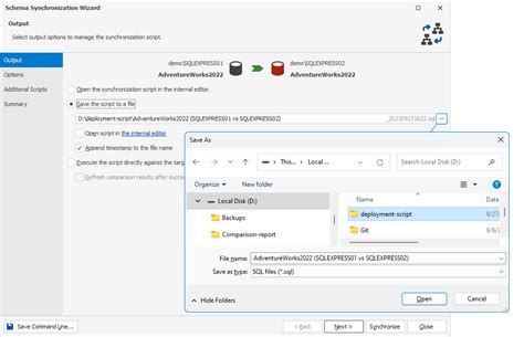 Review And Save The Deployment Script