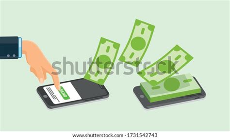 People Sending Receiving Money Wireless Their 库存矢量图免版税1731542743