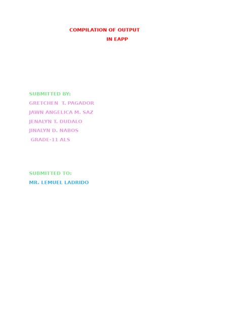 Compilation Of Output Pdf