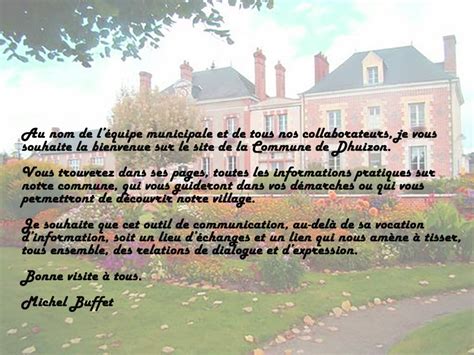 Le Mot Du Maire Dhuizon Site Officiel