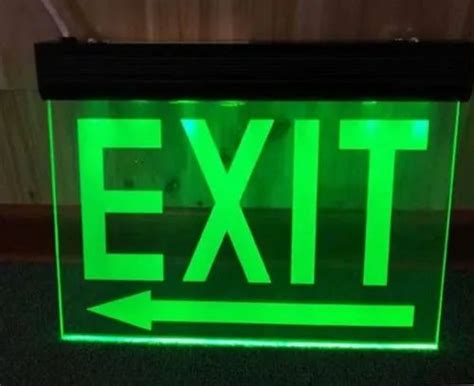 Green Animation Exit Light Sign Shape Rectangle Size 12 Inch At Rs 1750 In New Delhi