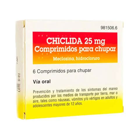 Chiclida 25 Mg 6 Sucking Tablets
