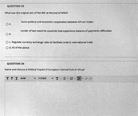 GET ANSWER Question What Was The Original Aim Of The Imf Atthe End Of Ww Socio Political