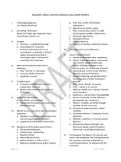 REQUIRED FORMAT FOR PSYCHOSEXUAL EVALUATION Required Format For Psychosexual Evaluation Pdf
