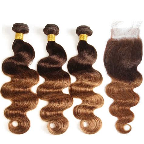 Brazilian Ombre Human Hair Bundles Straight Body Wave 1b430 Ombre