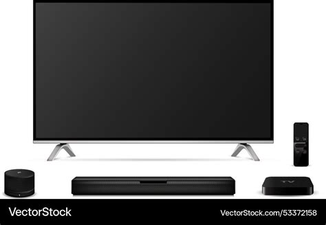 Smart Oled Tv With Sound Bar Set Top Box Vector Image