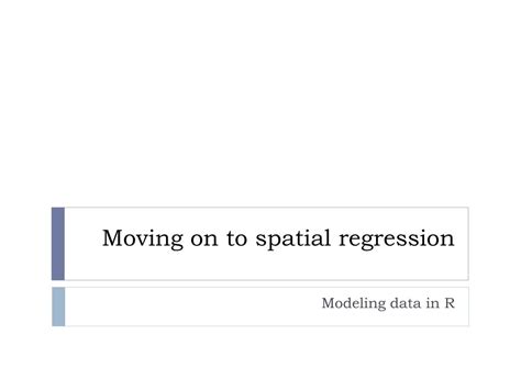 Ppt Spatial Autocorrelation And Spatial Regression Powerpoint