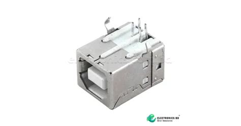 Shielded USB Type B Female Port 4 Pins PCB Mount Jack Connector