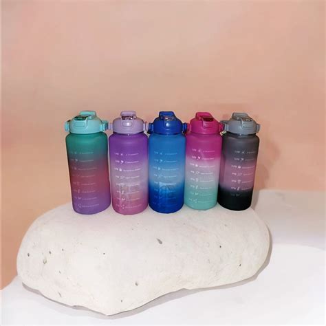 Kit 3 Garrafa Motivacional Agua Squeeze Galão Adesivos Lembretes