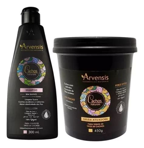 Kit Arvensis Cachos Shampoo ml Geleia Alta Fixação g Parcelamento sem juros