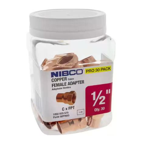 Nibco 1 2 Copper Female Adapter 30Pk Jar