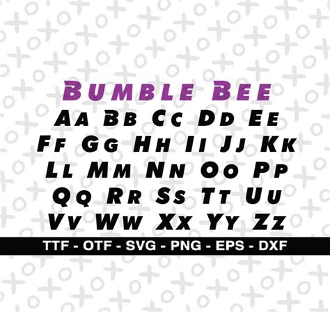 Bumblebee Font Bumblebee Font Svg Ttf Png Bumblebee Font For Cricut