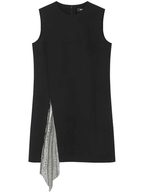 Versace Mesh Insert Shift Mini Dress Black Farfetch