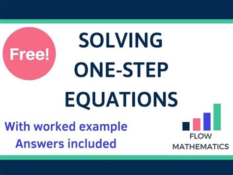 Solving One Step Equations Worksheet Teaching Resources