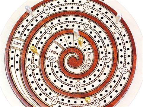 Spiral Shape 2 Track 60 Points 5 5 Inch Round Travel Cribbage Board In