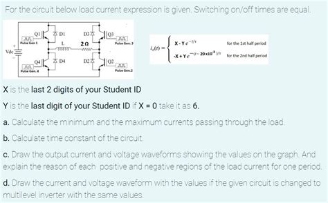 solved for the circuit below load current expression is