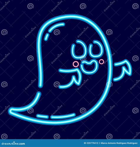 Isolated Phantom Neon Hallowen Vector Illustration Stock Vector