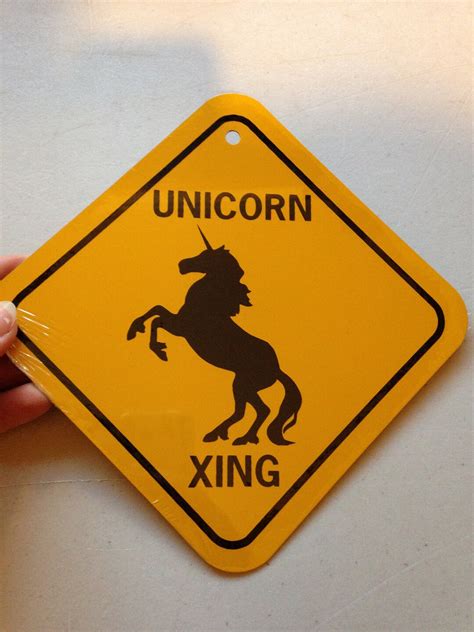 Unicorn Xing Funny Sign 6x6 Inch Aluminum Metal Room Sign Etsy