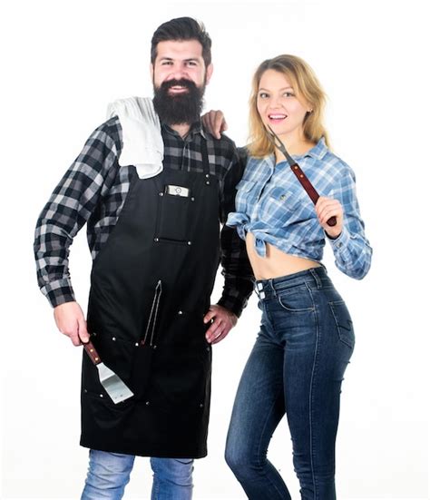 Premium Photo Man Bearded Hipster And Girl Preparation And Culinary