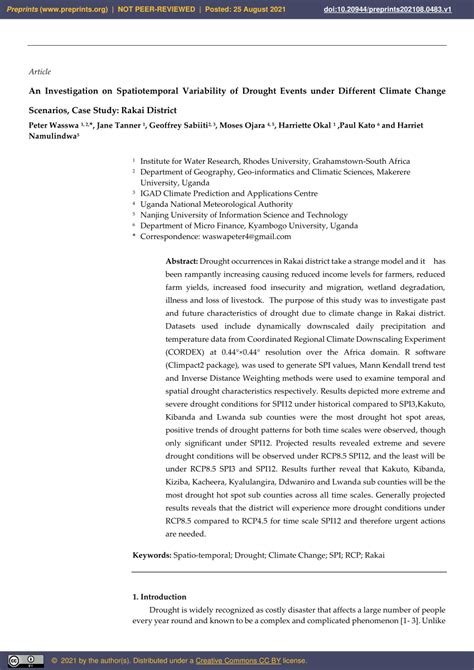Pdf An Investigation On Spatiotemporal Variability Of Drought Events