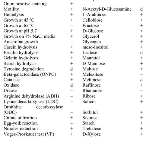 Biochemical Tests For Bacillus Sp Strain Upm2021n Download