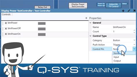 q sys training control and uci advanced g1 power button scripting