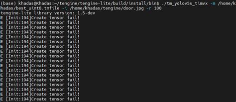 在vim3上使用npu部署yolov5s模型时报错：e Init194 Create Tensor Fail · Issue 1374