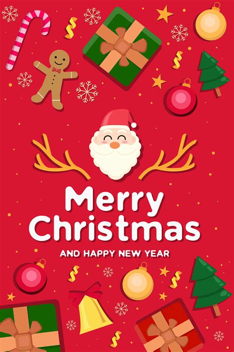 Flat Design Merry Christmas Vertical Banner Illustration 34865514