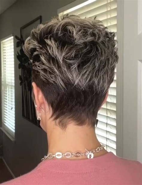 Short Pixie Undercut Hairstyles Back View Short Hair Back Short