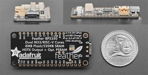 Adafruit Feather Rp2350 Development Board With Raspberry Pi Rp2350a Mcu And 22 Pin Hstx Display