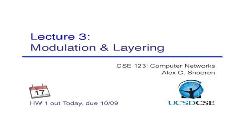 Pdf Lecture 3 Modulation And Layering · Cse 123 Lecture 3 Modulation And Layering 2 Lecture 3