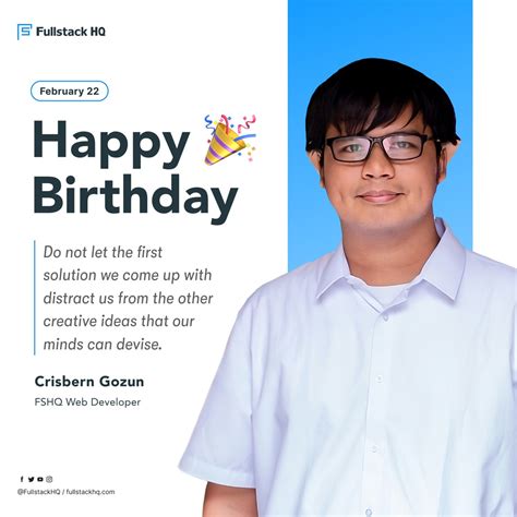 fullstack hq happy birthday crisbern 🥳 we wish you a