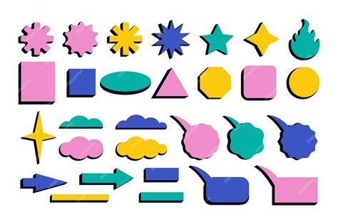 Premium Vector Geometric Vintage Design Elements Different Geometric Shapes