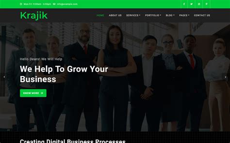Krajik Plantilla De Sitio Web Receptivo De Business Bootstrap 5