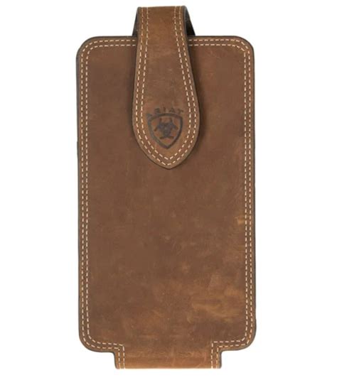 Ariat Mobile Phone Case Leather With Embossed Logo Large Brown Pakenham Western